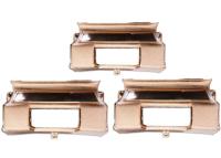 China Standard Style Copper Plastic  Funeral Furniture Coffin Parts Casket Corner With PP Plastic for sale