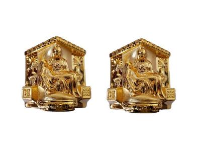 China Virgin Mary Gold Plastic Coffin Parts Injection Molding For Funeral Casket Corner for sale