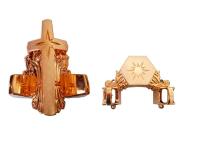 China Brass Color Coffin Parts Funeral Casket Decoration Sun And Star Pattern PP New Material for sale