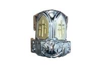 China Customized Cross Piece Coffin Parts With Gold Cross Slice Copper Color ABS Material for sale