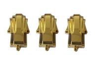 China Gold Coffin Fittings Casket Corner Ornamental Plastic Material With Iron Steel Bars for sale