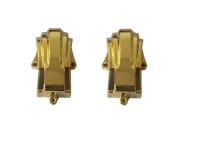 China Gold Coffin Fittings Casket Corner Ornamental Plastic Material With Iron Steel Bars for sale