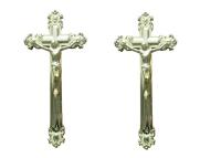 China Jesus Ornamental Coffin Crucifix For Funeral Gold Color Size 44.8 × 20.8 Cm for sale
