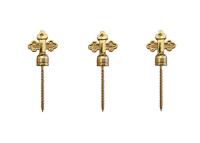 China PP And Iron Funeral Coffin Screw 5# Casket Decoration Gold Cross Shaped for sale