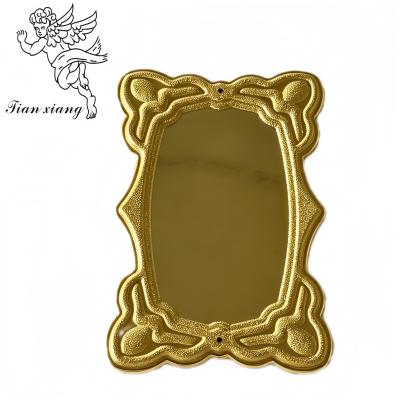 China Vintage Curly Ornament Frame Casket Name Plate Coffin Accessories Funeral Hardware Decorative Supplies for sale