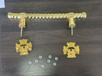 China Vintage Twisted Shaft Gold Plated ABS PP Casket Handle Funeral Hardware Coffin Pull Handle for sale