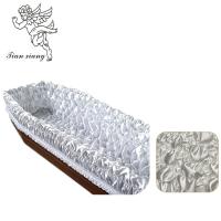 China White Half Couch Wooden Casket，Iron Burial Vault Stainless Steel Casket For Exceptional Durability for sale