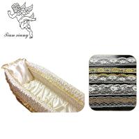 China Adult Funeral Metal Casket, Metallic Rose Gold Surface, Pink Pleated Linen Set for sale