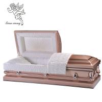 China Metallic Rose Gold Metal Casket,  Adult Funeral Coffin for sale