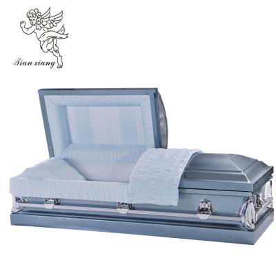China Reliable Half Couch Metal Casket  For Funeral And Obsequies for sale