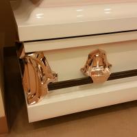 China Reliable Half Couch Metal Casket  For Funeral And Obsequies for sale