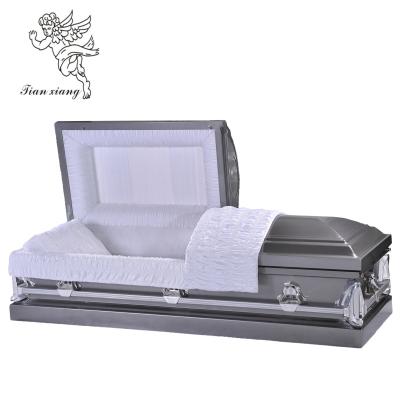 China Customizable Interior Metal Casket For Obsequies Decorable Surface for sale