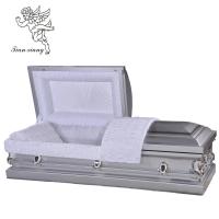 China Rectangle Stainless Metal Casket With Durable Metal Construction for sale