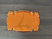 China Glossy Mirror Surface Curly Scroll Frame Oval Plastic Casket Name Plate Funeral Coffin Fitting for sale