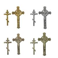 China Jesus 4# Casket Cross PP Material Coffin Cross Crucifix Gold Color for sale