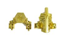 China Brass Color Coffin Parts Funeral Casket Decoration Sun And Star Pattern PP New Material for sale