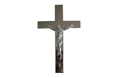 China Silver Color Plastic Jesus Coffin Crucifix Size 24 × 14 Cm For Funeral Casket for sale