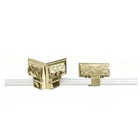 China Mirror Polished Golden Engraved Floral Pattern Funeral Coffin Corner Trim Hardware for sale