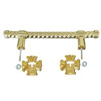 China Vintage Twisted Shaft Gold Plated ABS PP Casket Handle Funeral Hardware Coffin Pull Handle for sale