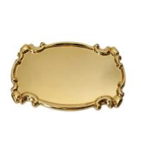 China Glossy Mirror Surface Curly Scroll Frame Oval Plastic Casket Name Plate Funeral Coffin Fitting for sale