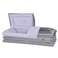 China Rectangle Stainless Metal Casket With Durable Metal Construction for sale