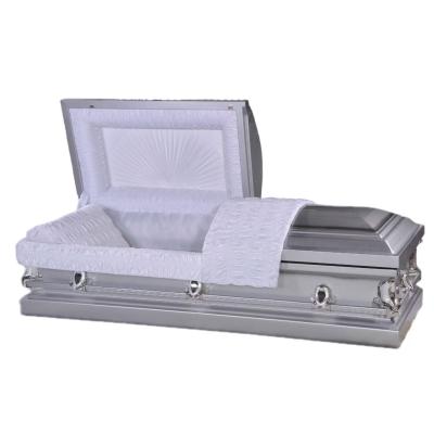 China Rectangle Stainless Metal Casket With Durable Metal Construction for sale