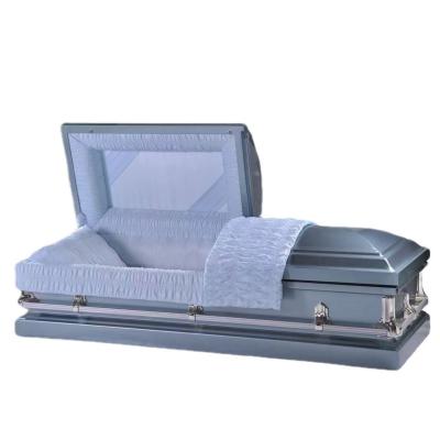 China Dignified Farewell Steel Casket Box Decorable For Funeral Arrangements for sale