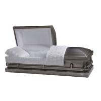 China Metal Stainless Steel Casket Customizable Interior For Funeral Swing Handle for sale