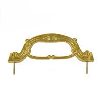 China European Style Curved Ornamental Plastic Casket Handle H9010, Glossy Gold Funeral Casket Hardware for sale