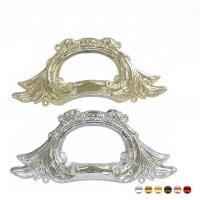 China Ornate European Scroll‑Style Plastic Casket Ornament, Decorative Coffin Flower Appliqué Multi‑Color Plating for sale