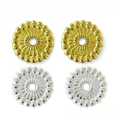 China Gold Silver Tone Embossed Flower Plastic Decorative Disc Spacers, Casket Coffin Ornamental Fitting Accessories for sale