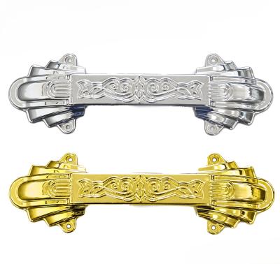 China ABS PP Plastic Casket Handle H9006-F, Ornate Swirl Pattern Coffin Hardware, Gold & Silver Plated Funeral Coffin Pull Handle for sale
