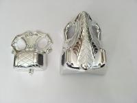 China Gold Corner Casket Corners With PP Plastic , Coffin Fittings For Adult for sale