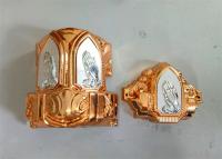 China Religious Plastic Casket Corners With 80' Long Steel Bars Gold Color for sale