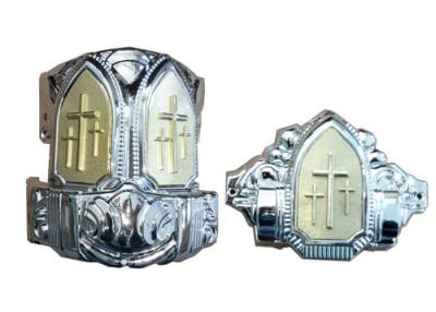 China Small Silver Plastic Casket Corners With Iron Tubes American Style for sale
