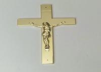 China Pale Gold PP Plastic Coffin Crucifix 24×14cm For Funeral Casket for sale