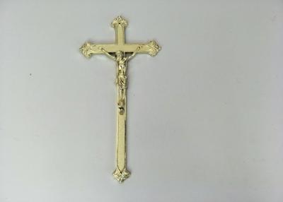 China 38.5×18.5cm Pale Gold PP Plastic Funeral Frucifix for sale