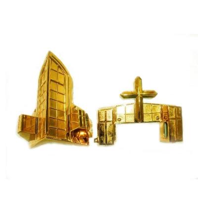 China Funeral Casket Accessories Metal Coffin Corner With Iron Tubes for sale