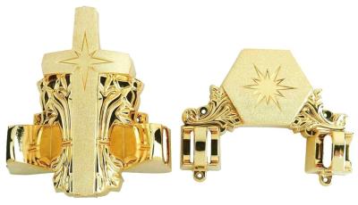 China Gold Plastic Material Casket Hardware Corners Model 12 for sale