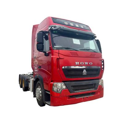China Used HOWO T7H 440HP 6X4 Tractor Truck for Sale Red Trailer Head for sale