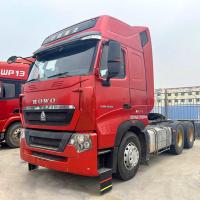 China Used HOWO T7H 440HP 6X4 Tractor Truck for Sale Red Trailer Head for sale