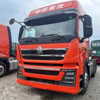 China Used HOWO T7H 440HP 6X4 Tractor Truck for Sale Red Trailer Head for sale