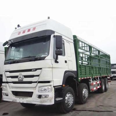 China New and Used Howo 12 Wheels Van Stake Cargo Truck 11000x2500x3800mm 371hp For Sale for sale