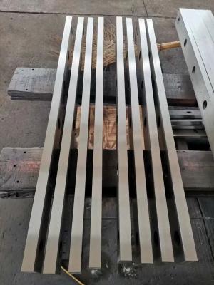 China Precision Metal Shear Blades with 0.05mm Straightness, Counter Bore With Groove, and Wear Resistant Cutting Blades for sale