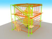 China Team Building Adventure High Ropes Course 2.4m Layer Height Multifunction for sale