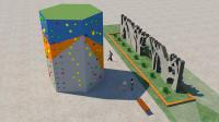 China Adjustable Plastic Playground Rock Wall 12m Height Eco Friendly for sale