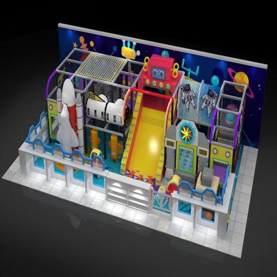 China Space Themed Kids Indoor Playground Equipment Wide Slide For Kindergarten for sale