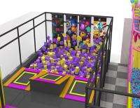 China Olympic Indoor Trampoline Park Equipment , EPE Trampoline With Dunk Zone for sale