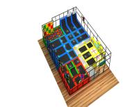 China Olympic Indoor Trampoline Park Equipment , EPE Trampoline With Dunk Zone for sale