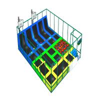 China Carbon Steel Trampoline Park Playground , Kids Exercise Trampoline With Foam Pit for sale